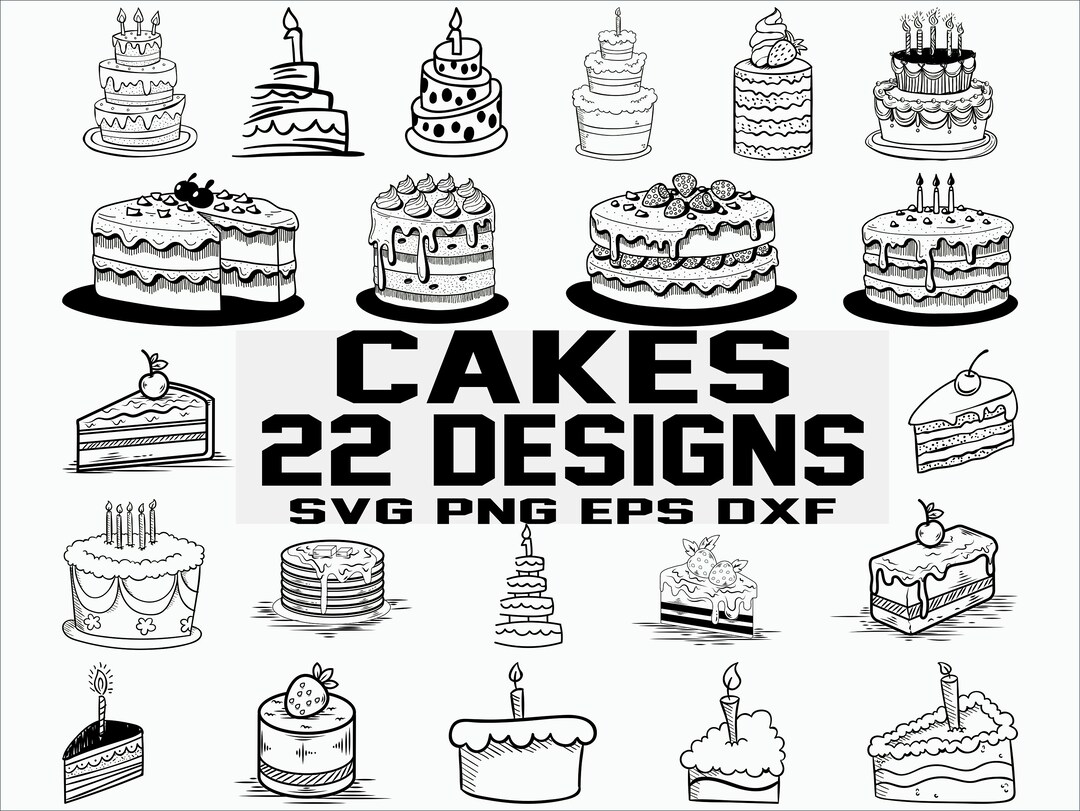 Cakes Svg/ Birthday Svg/ Dessert Svg/ Baking Svg/ Wedding Svg/ Clipart ...