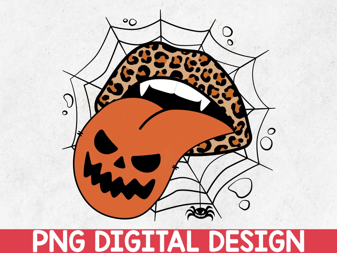 Halloween Tongue PNG / Vampire Lips PNG / Sublimation Design / Pumpkin ...