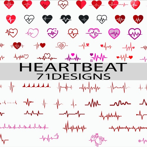 Heartbeat/ SVG /png 300ppi / Eps / DXF/ Pulse SVG /cardiogram - Etsy