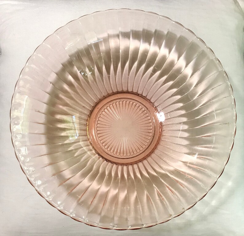 Vintage Large Depression Glass Bowl Etsy