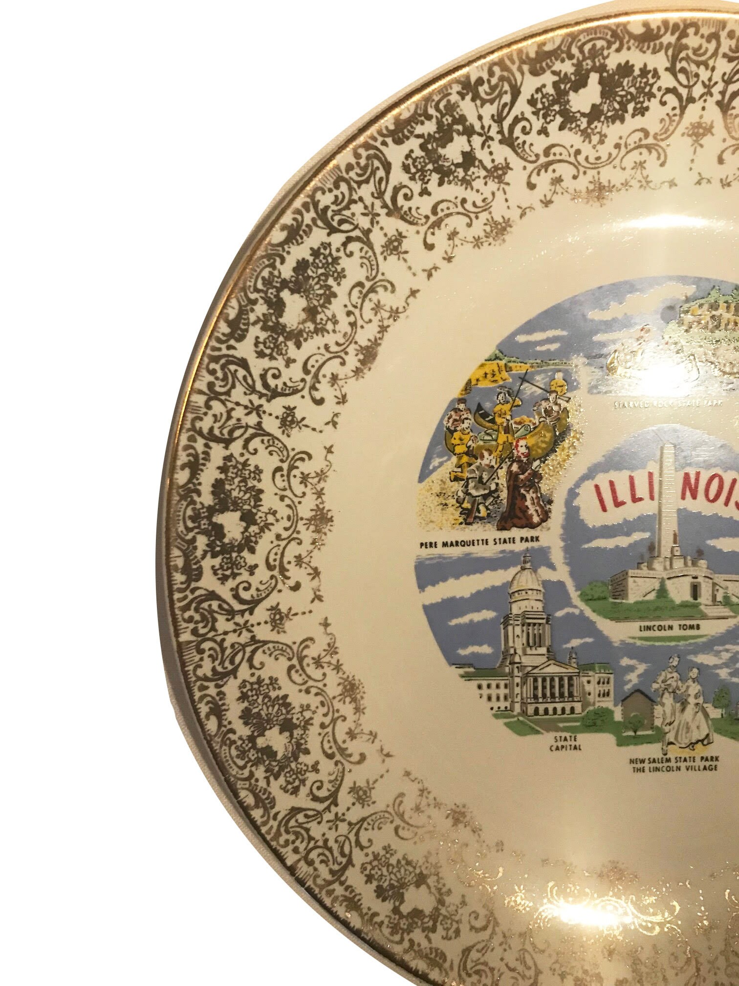 Vintage Illinois Souvenir Plate - Etsy
