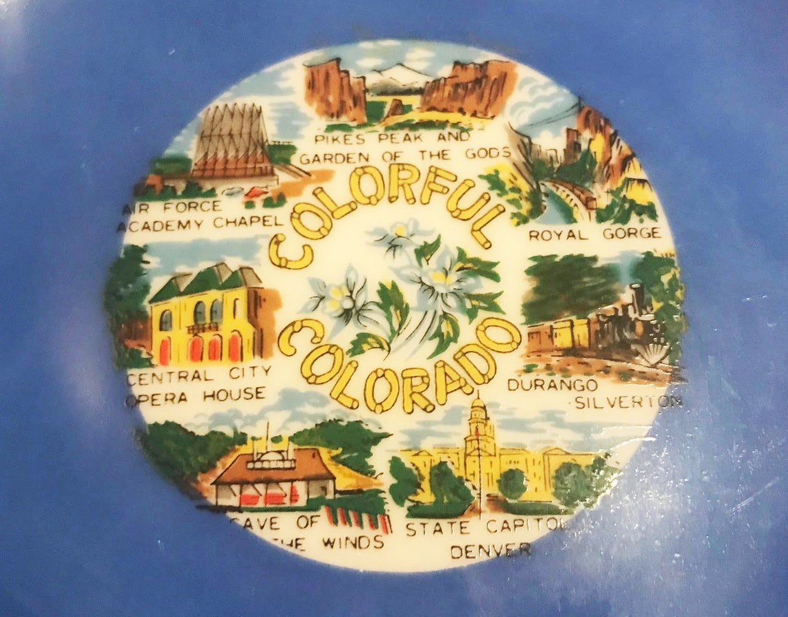 Vintage Colorado Souvenir Plate - Etsy