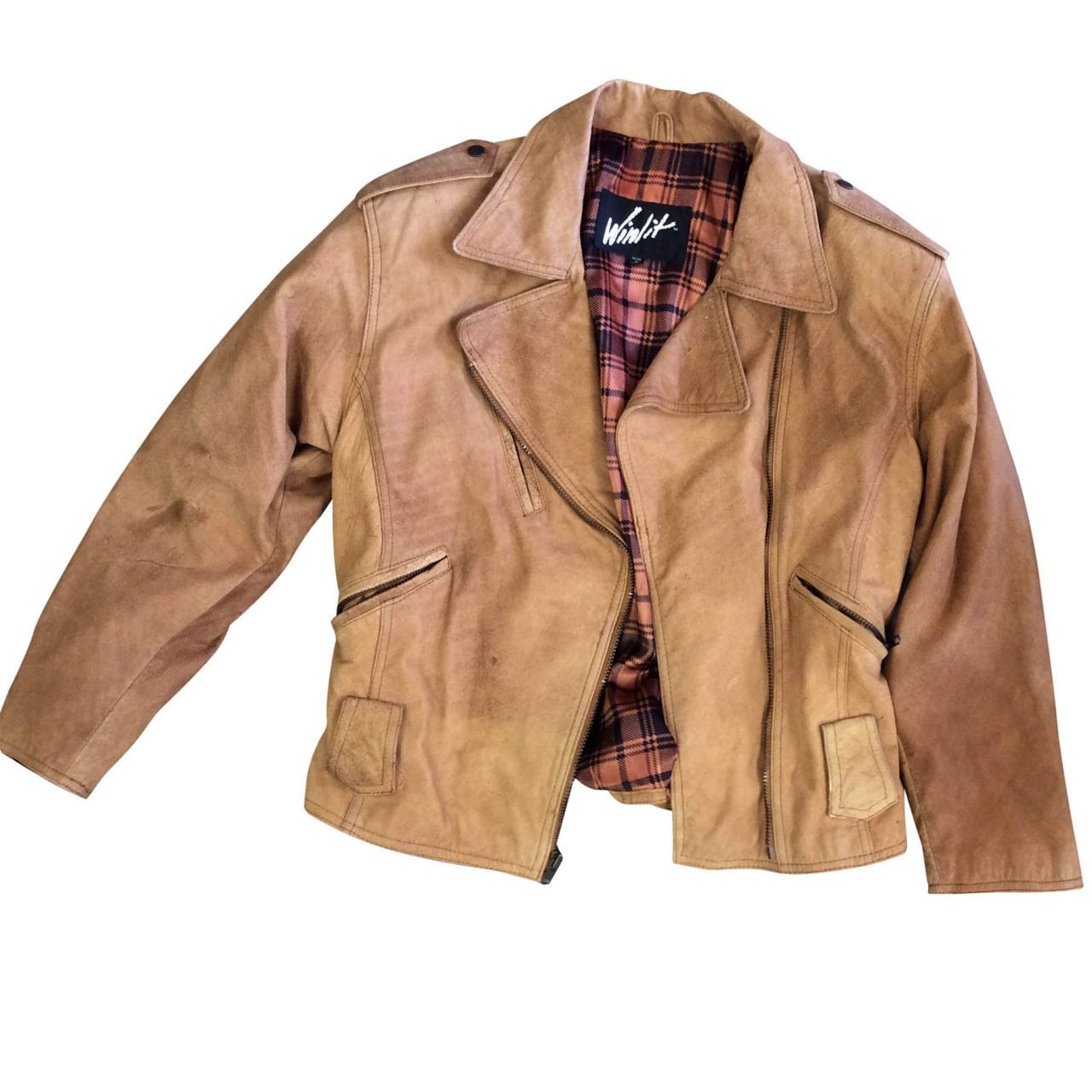 Vintage Tan Leather Outlaw Biker Jacket - Etsy