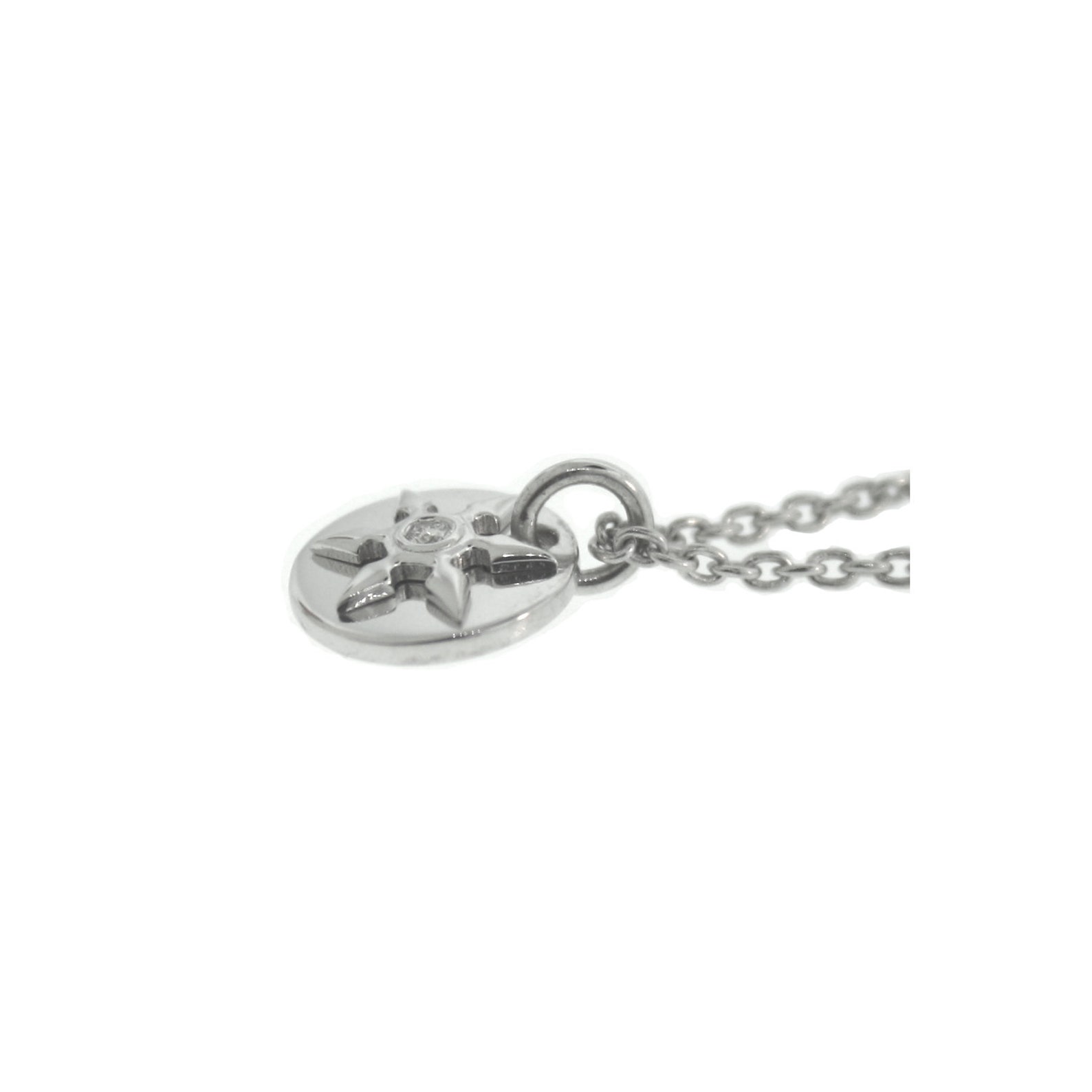 14k White Gold Diamond Pendant Necklace Ninja Star - Etsy