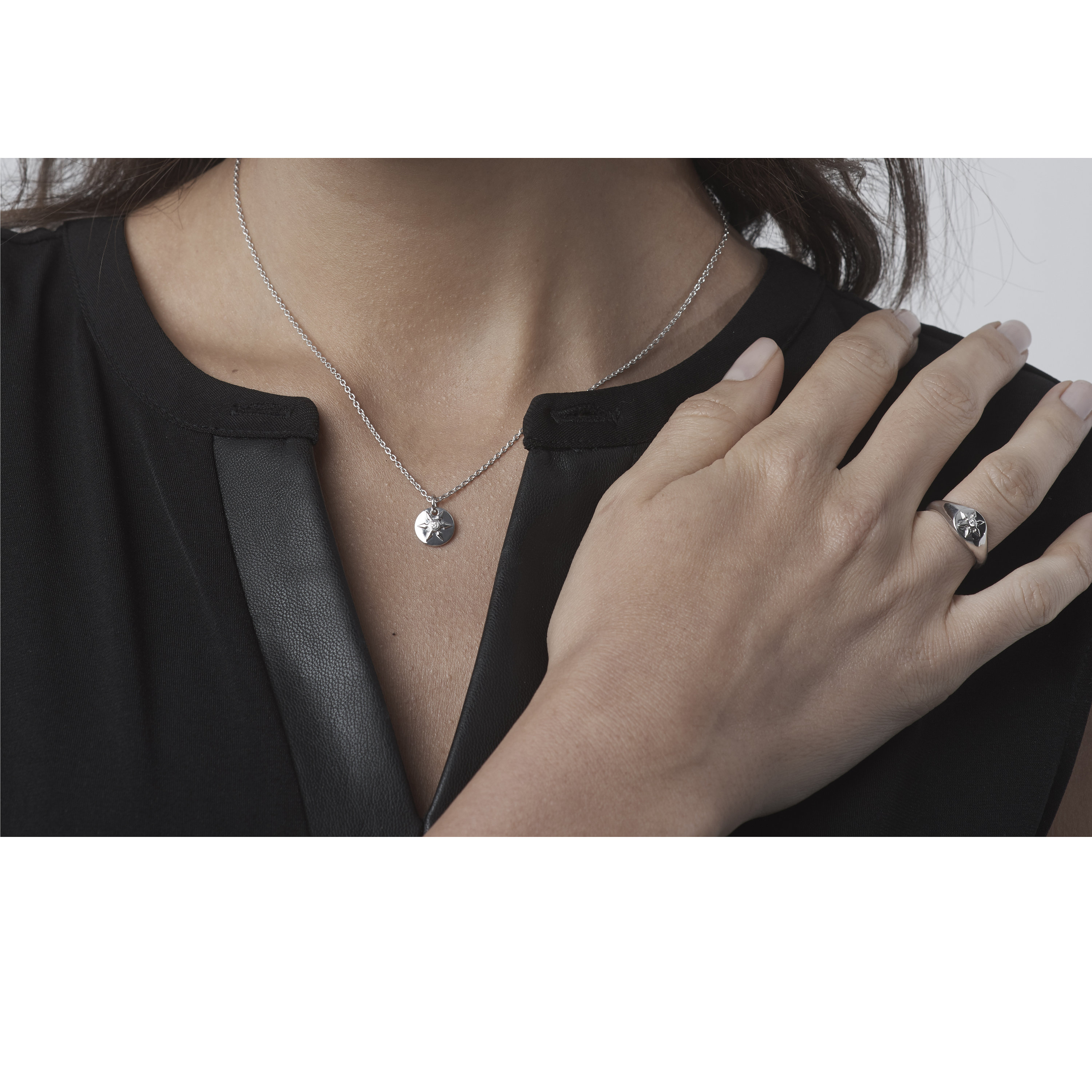 14k White Gold Diamond Pendant Necklace Ninja Star - Etsy