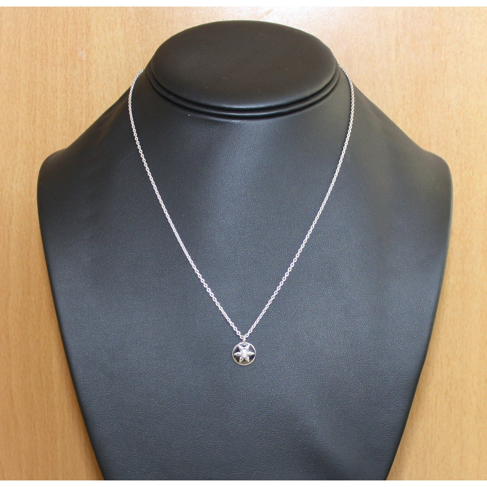 14k White Gold Diamond Pendant Necklace Ninja Star - Etsy