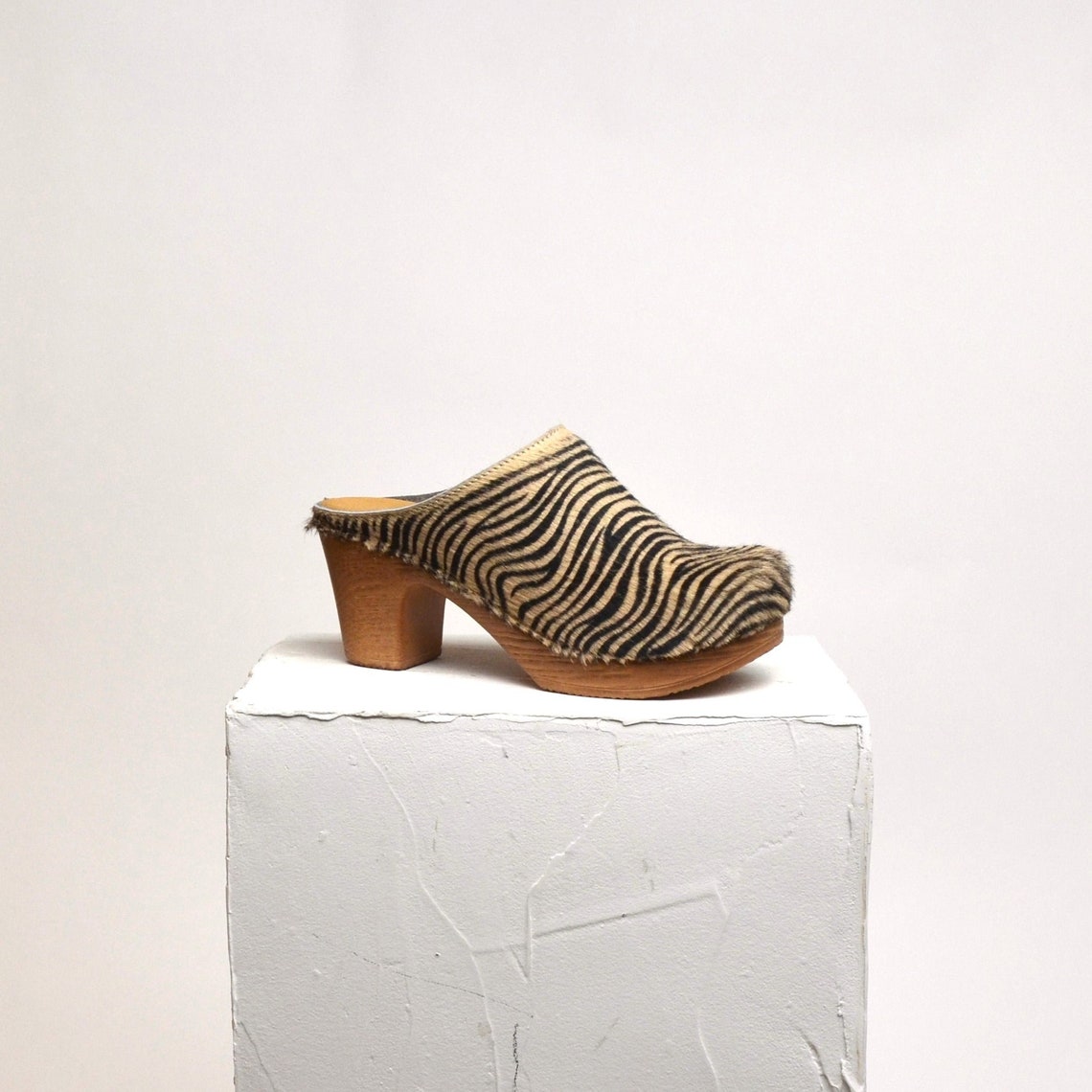 Zebra Pony Skin Clog High Heel Classic Clog Vintage Style - Etsy