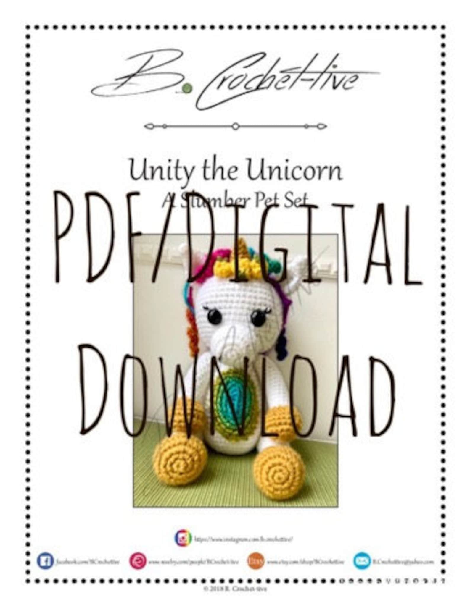 Dunkin the Dino & Unity the Unicorn Slumber Pet Set Pattern Bundle ...