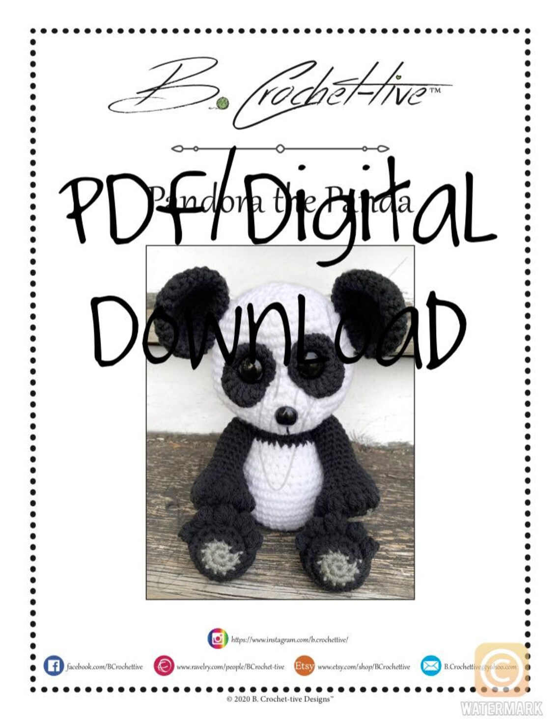 Pandora the Panda crochet PATTERN PDF ONLY - Etsy