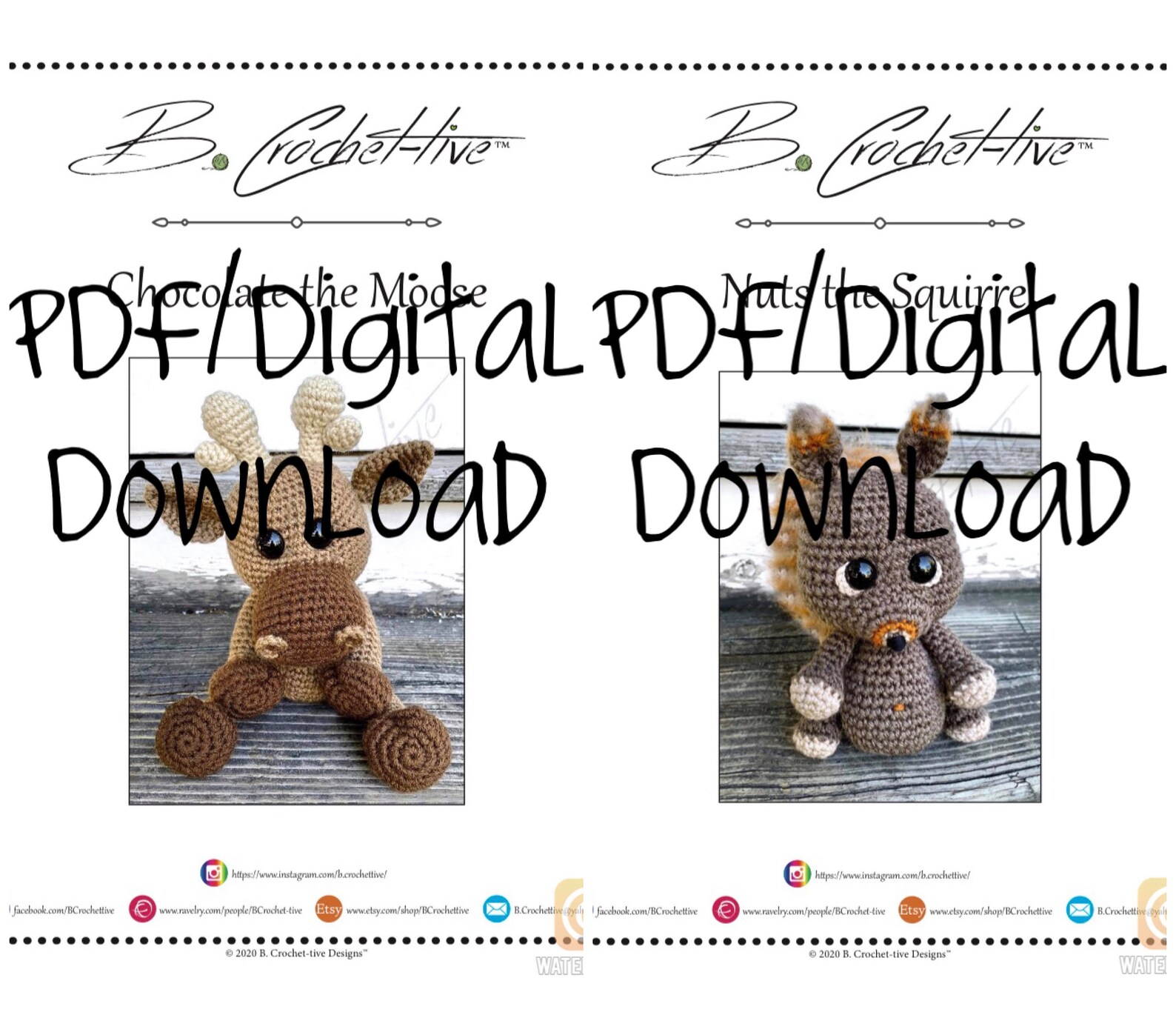 Woodland Creature Set 2 Pattern Bundle Crochet PATTERN PDF | Etsy