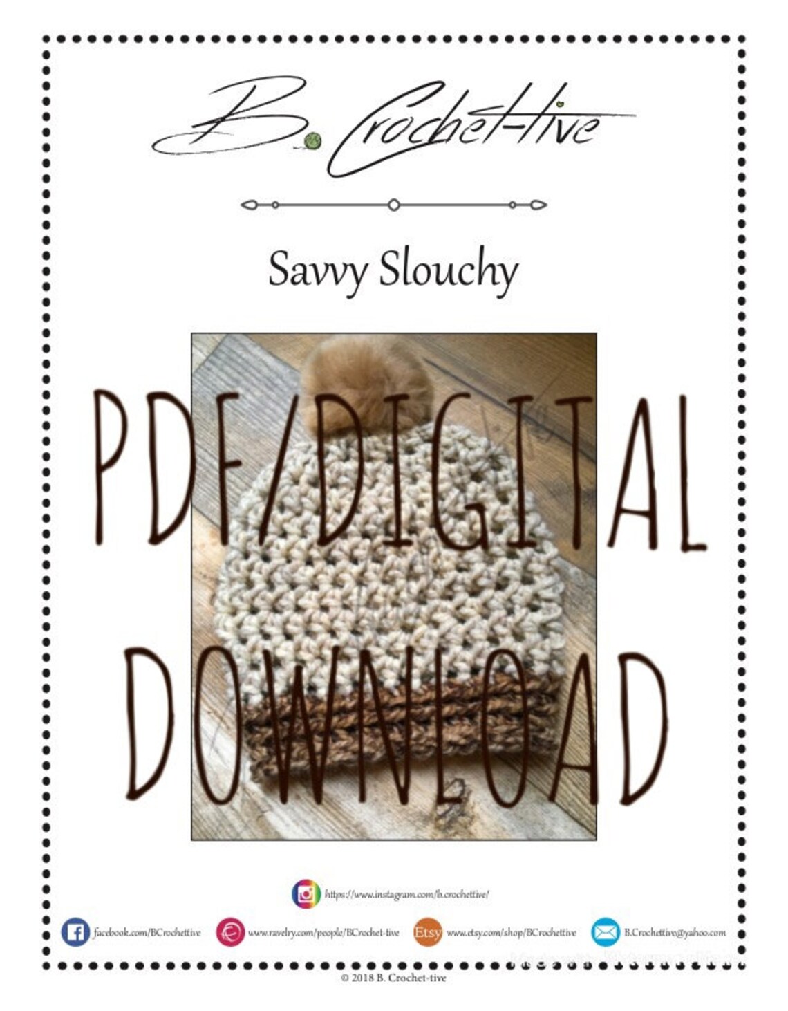 Savvy Slouchy Beanie Crochet PATTERN PDF ONLY | Etsy