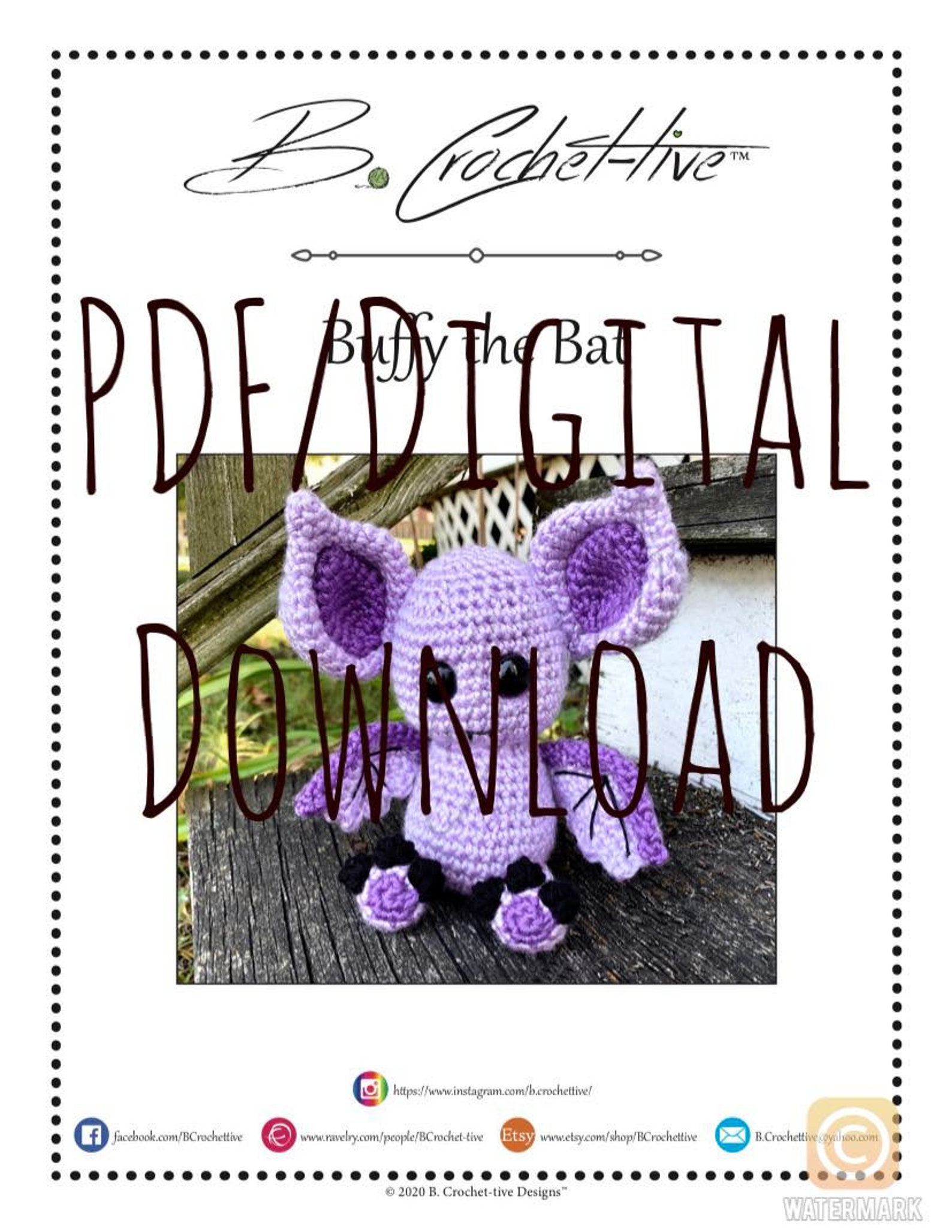 Buffy the Bat crochet PATTERN PDF ONLY - Etsy
