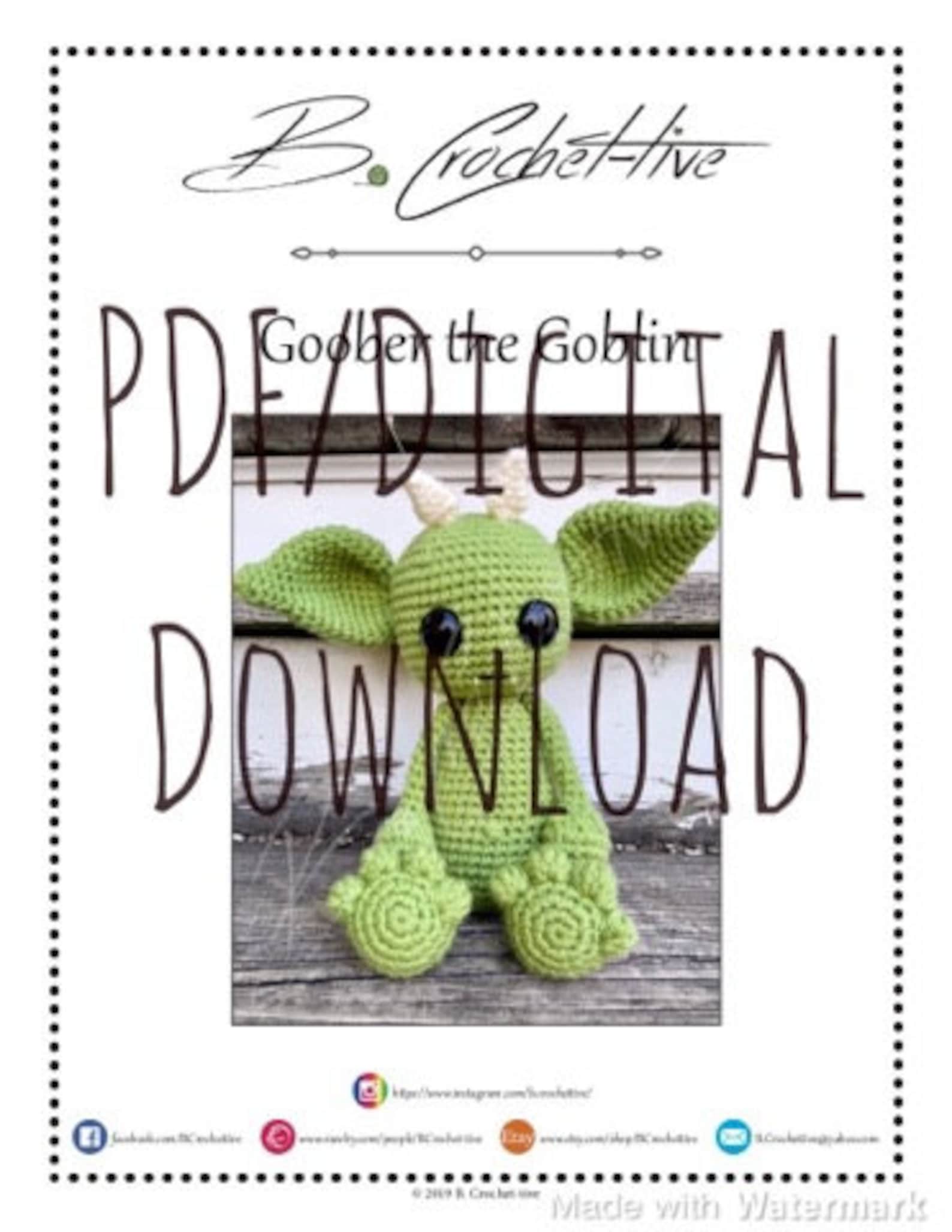 Goober the Goblin crochet PATTERN PDF ONLY | Etsy