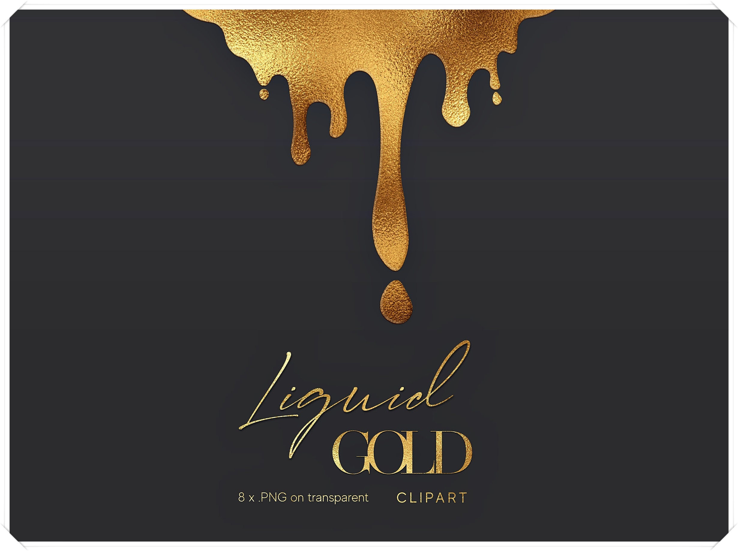 Dripping Gold Borders Clipart Dripping Borders Gold Clip | Etsy