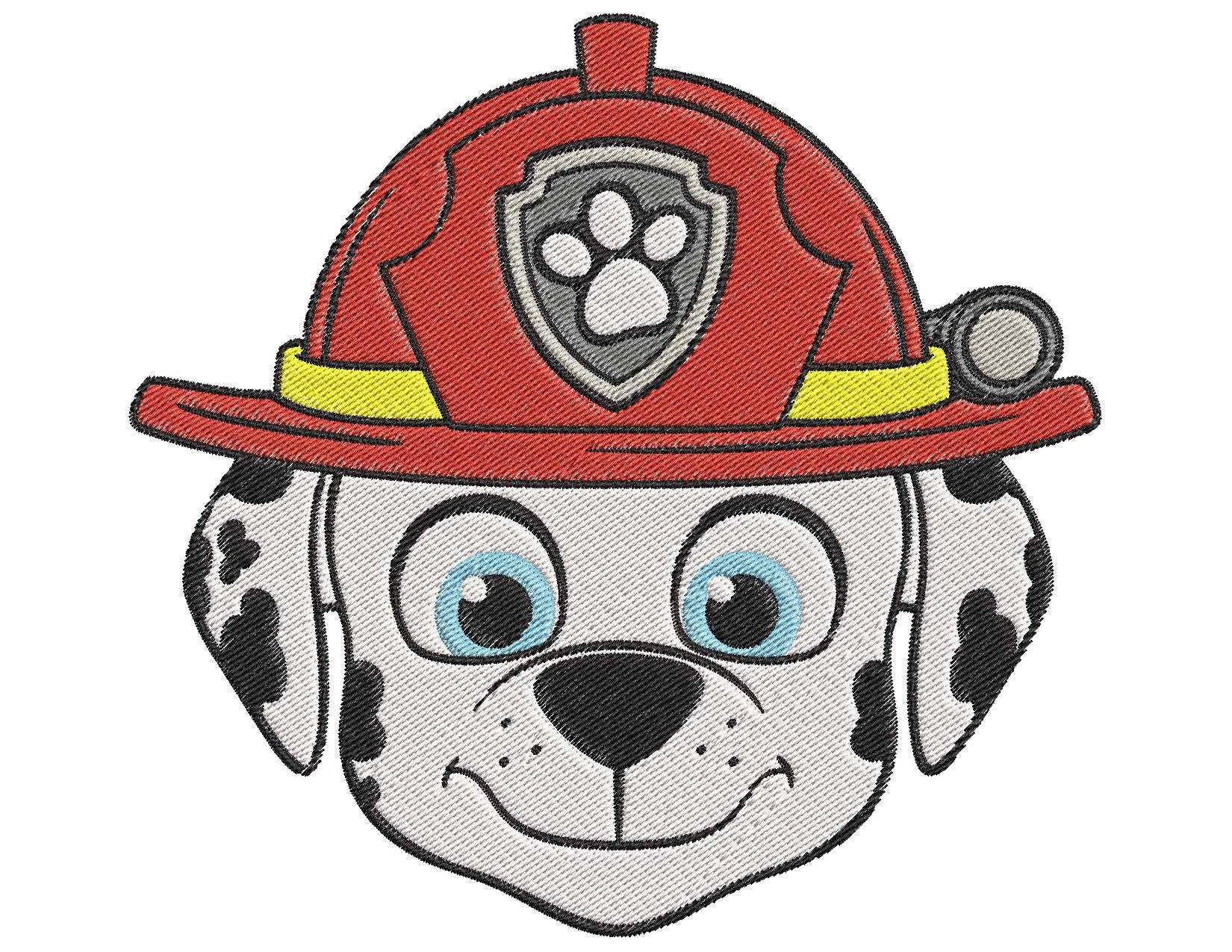 paw patrol Marshall Face Embroidery Design | Etsy