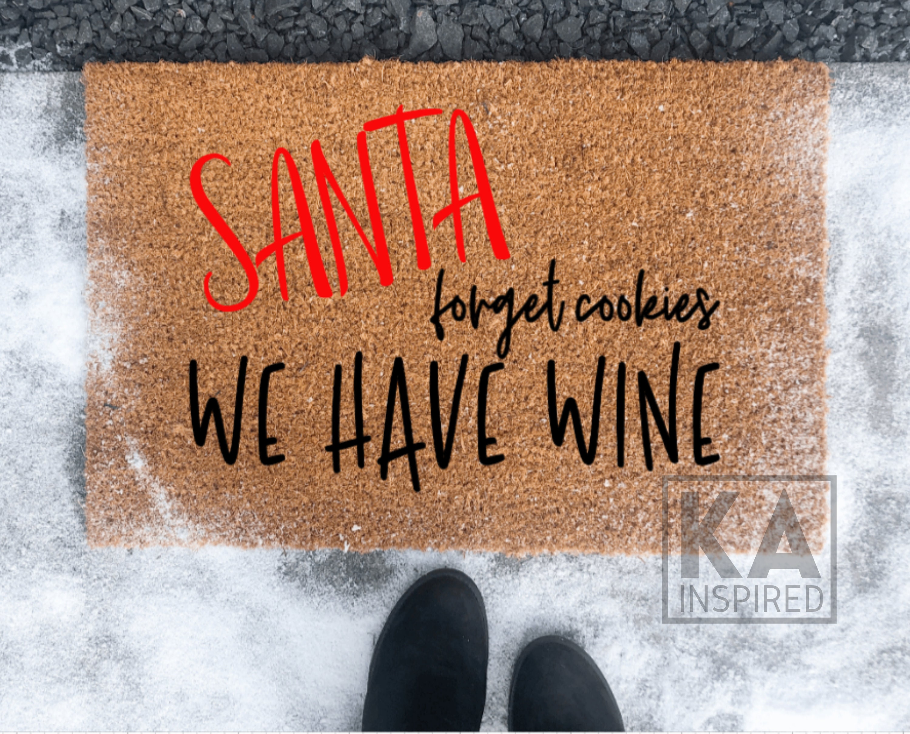 Santa Forget Cookies We Have Wine Christmas Doormat Funny - Etsy