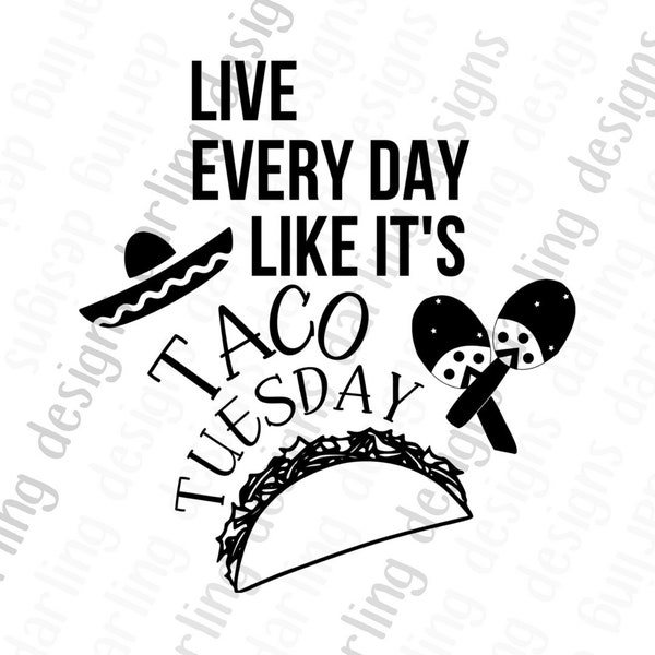 Taco Tuesday Svg - Etsy