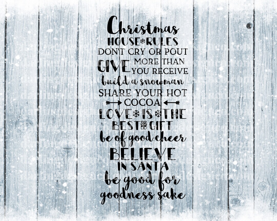 Christmas House Rules Svg Christmas Sign Svg Digital Download Cute ...