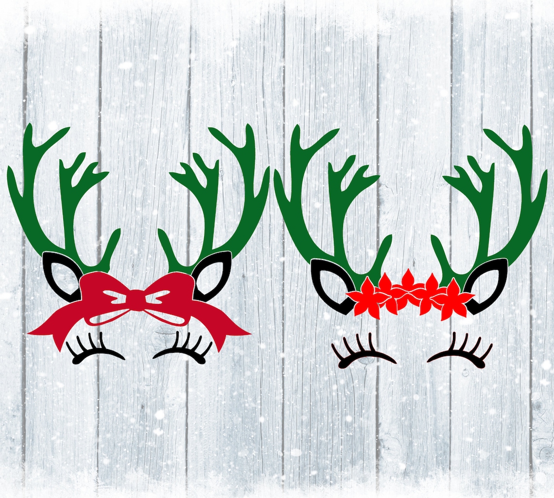 Cara de reno svg 2 versiones Reno svg Cabeza de reno svg - Etsy México