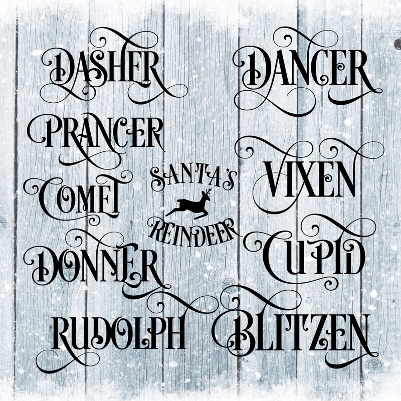 Reindeer Names Svg - Etsy