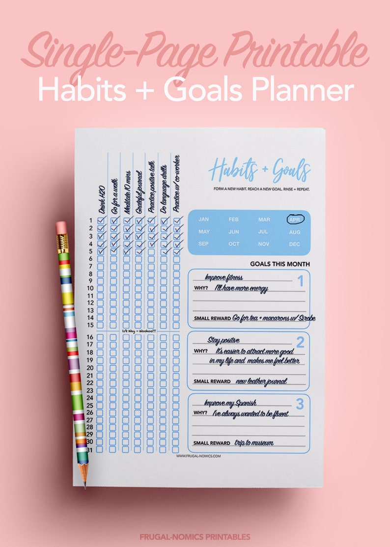 Habit Tracker, Printable, Instant Download, Daily Habits, Habit Planner ...