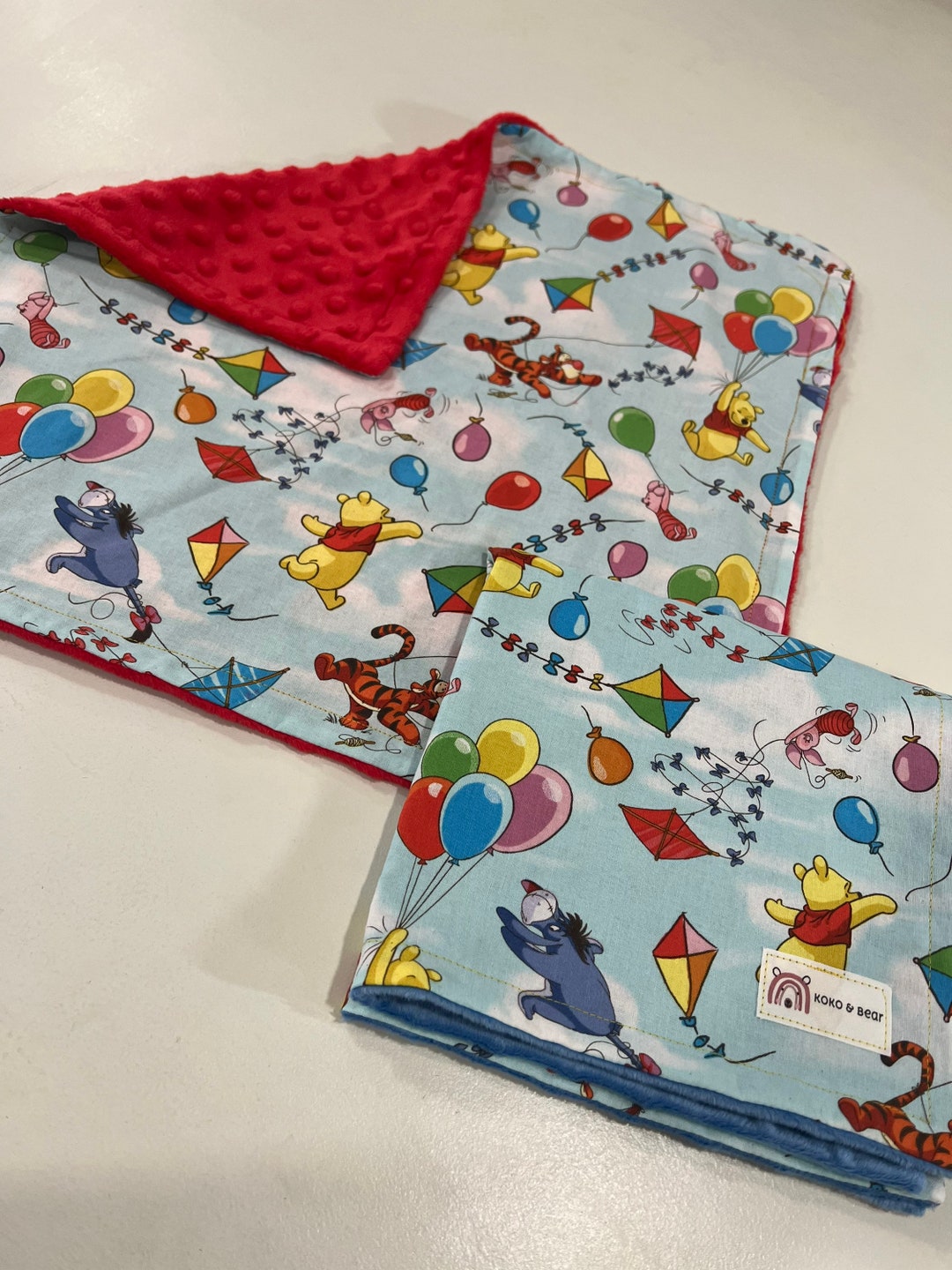 Winnie the Pooh and Kite Flying, Too Baby Minky Lovey - Etsy