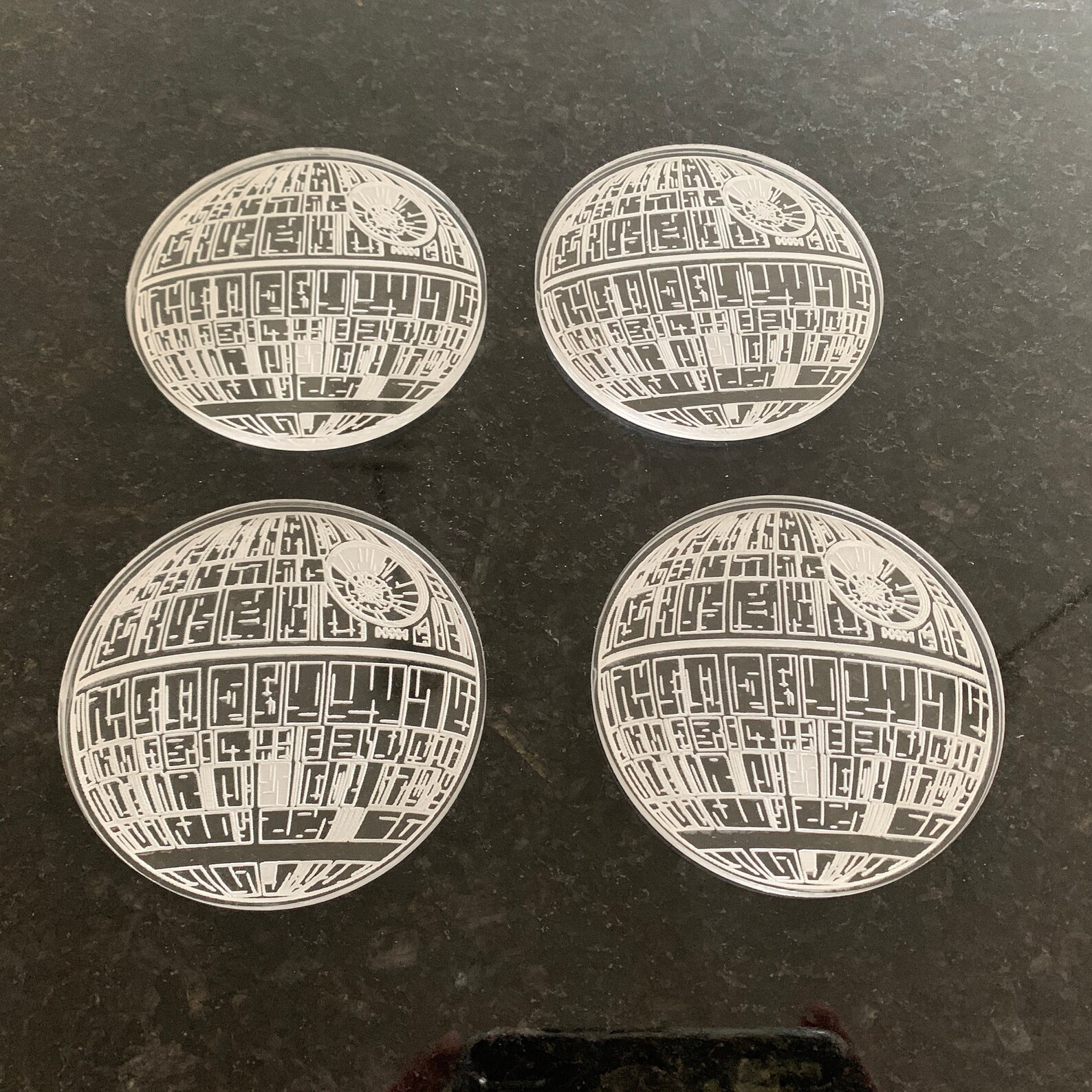 Death Star Star Wars Inspired Acrylic Engraved Coasters - Set of 4 - Etsy