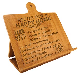 Cookbook Stand, Personalized Cookbook Stand, Tablet Holder, Recipe ...