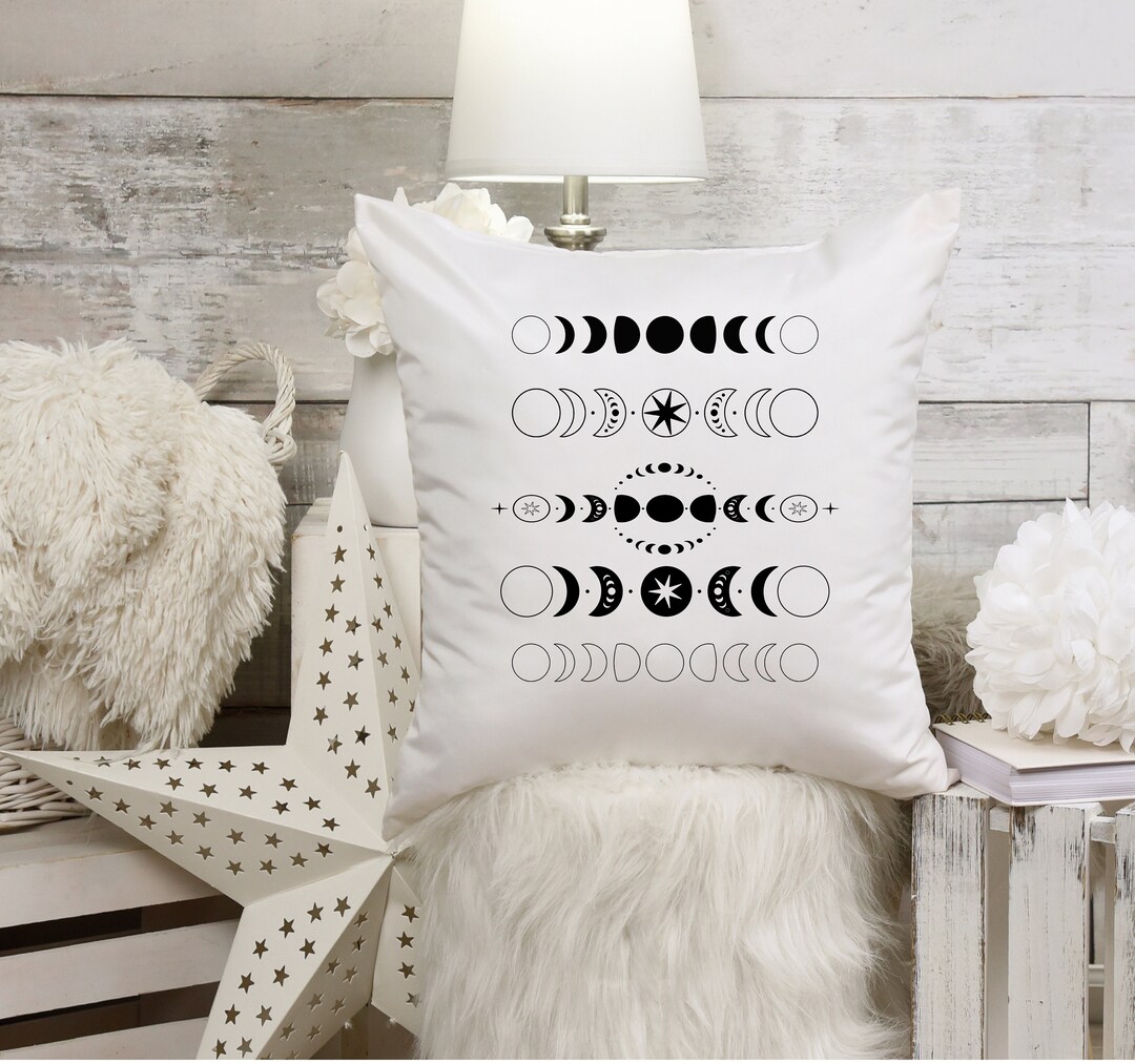 Phases of the Moon Pillow Can Be Personalized With Names,saying Etc ...