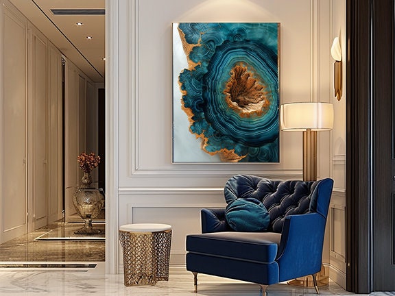 Abstract Blue Geode for Prints - Etsy