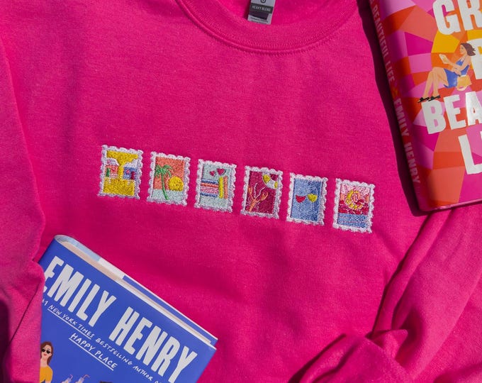 Emily Henry Stamps Embroidered Sweatshirt // Bookish Merch // Book ...