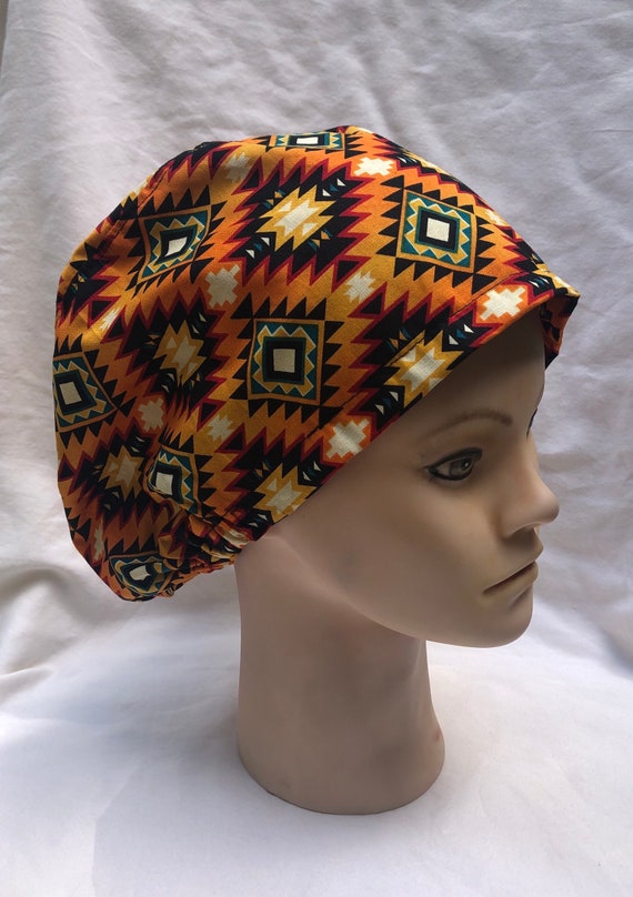 Ethnic Tribal African Orange Basic Surgical Scrub Cap / Chef | Etsy