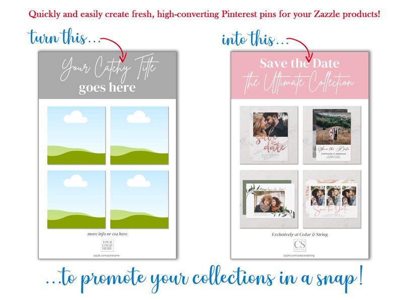 20 Pinterest Canva Templates for Zazzle and Instagram | Vertical Pins ...