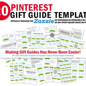 20 Gift Guide Pinterest Canva Templates for Zazzle | Vertical Pins ...