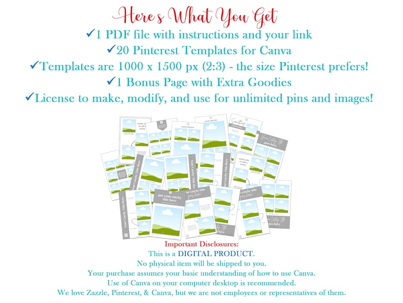 20 Pinterest Canva Templates for Zazzle and Instagram | Vertical Pins ...