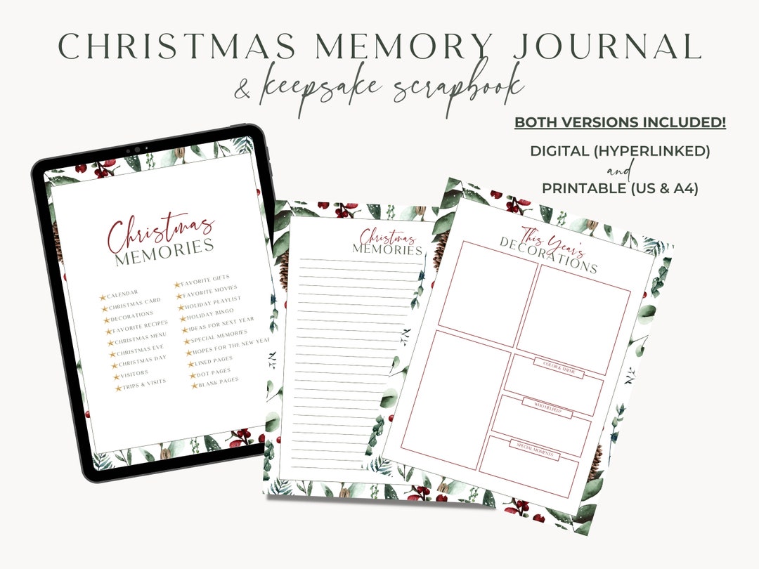 Christmas Memory Journal Keepsake Book for Family Traditions - Etsy ...