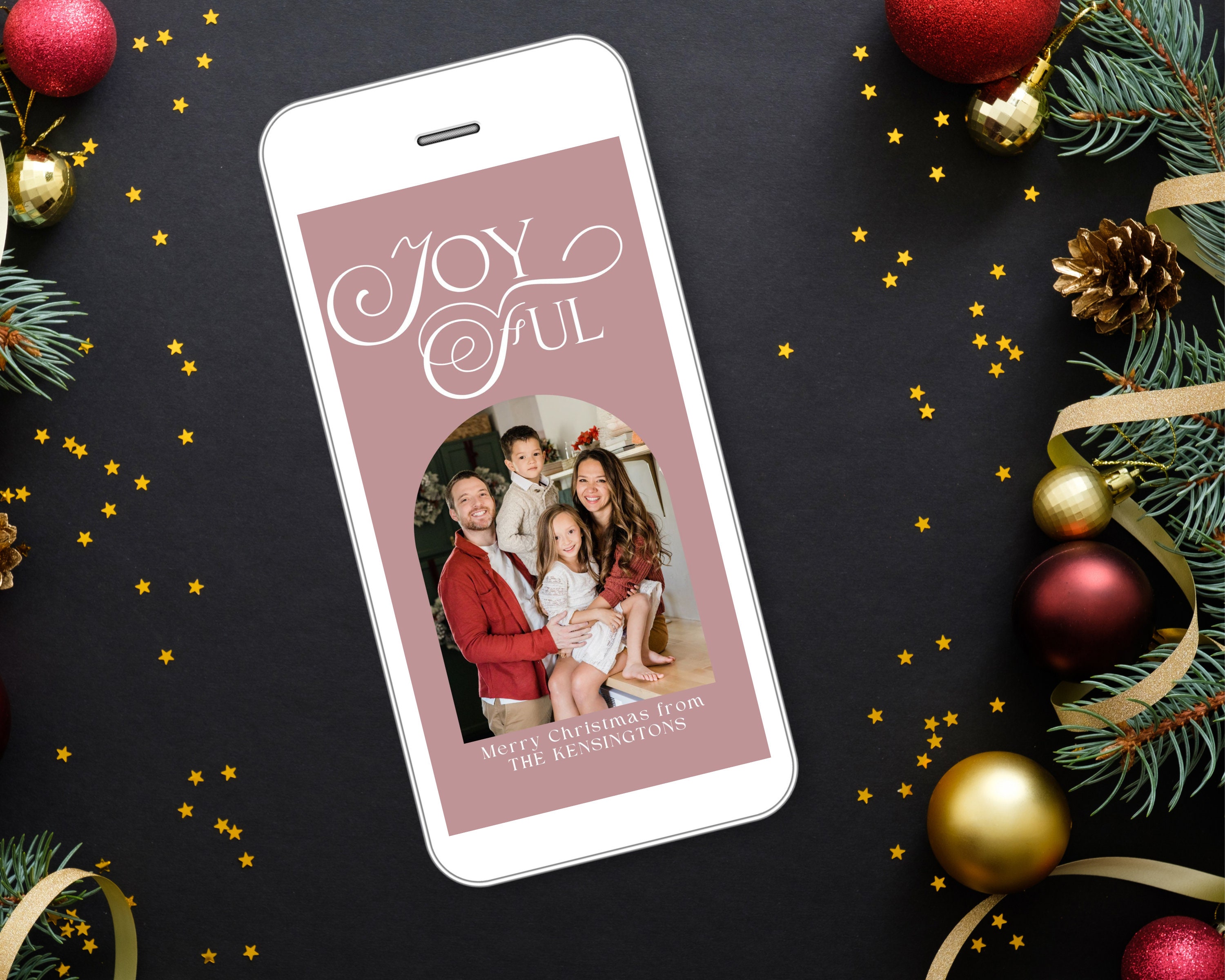Animated Christmas Card for Phone Digital Holiday Card Edit in Canva ...