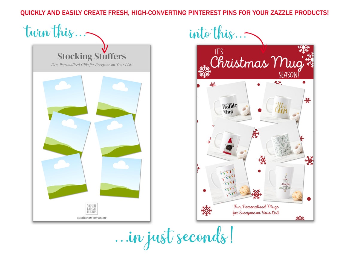 20 Gift Guide Pinterest Canva Templates for Zazzle Vertical Pins ...