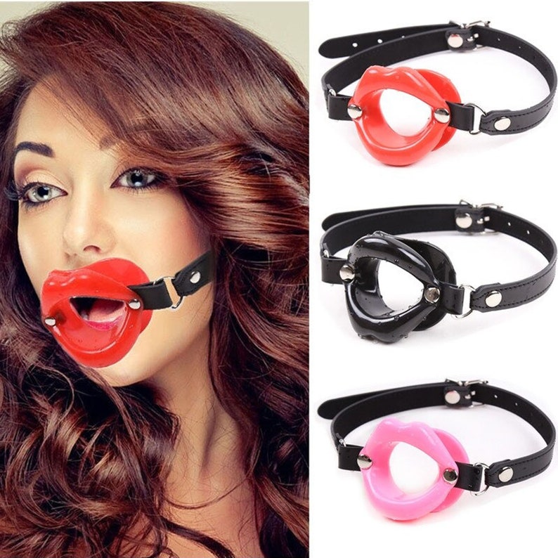 Leather Silicone Mouth Ball BDSM Bondage Lips Ring Open Gag Ball Adult Silicone Hole Gag - Etsy