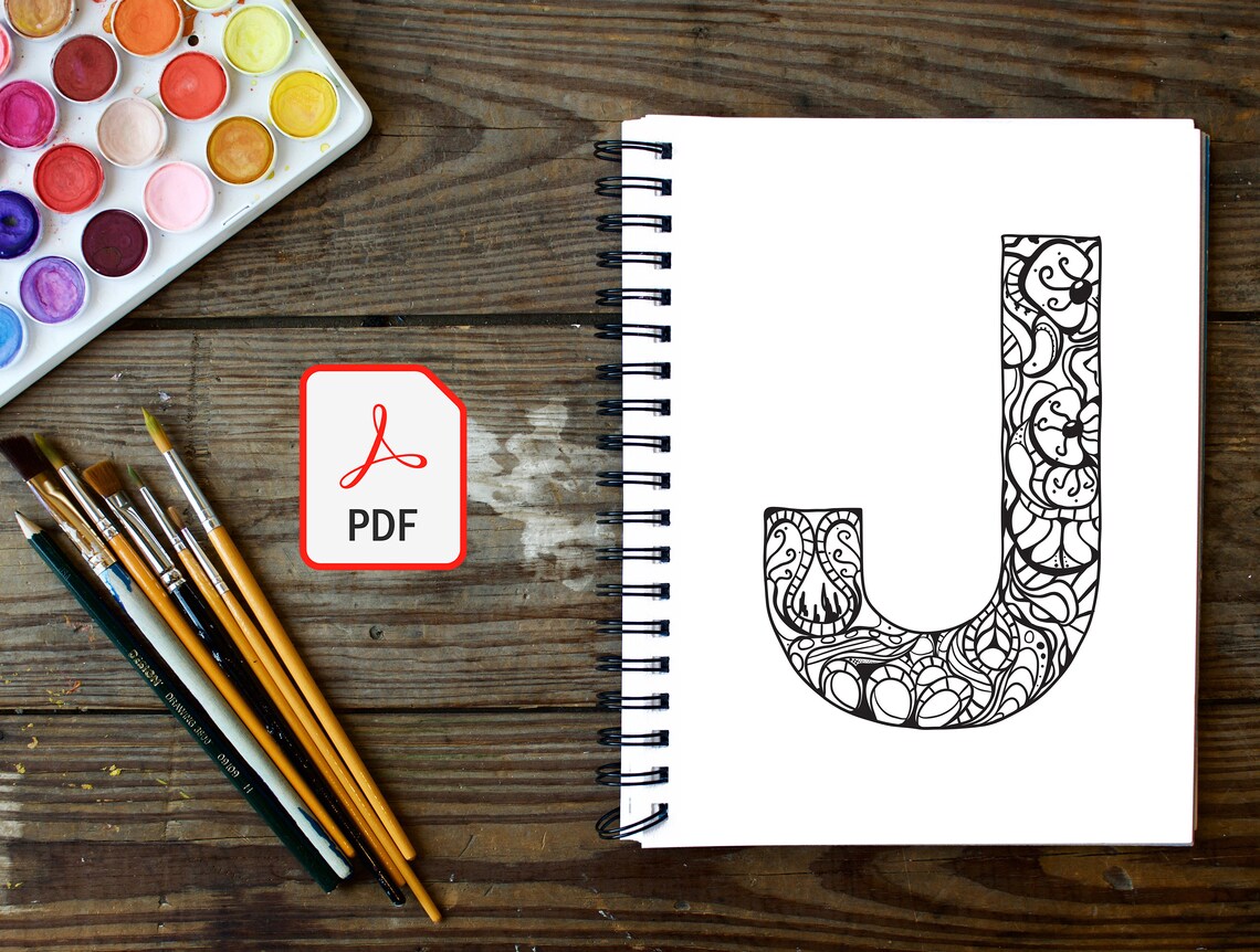 Alphabet Coloring Pages, 26 Adult Coloring Pages Printable, Printable ...