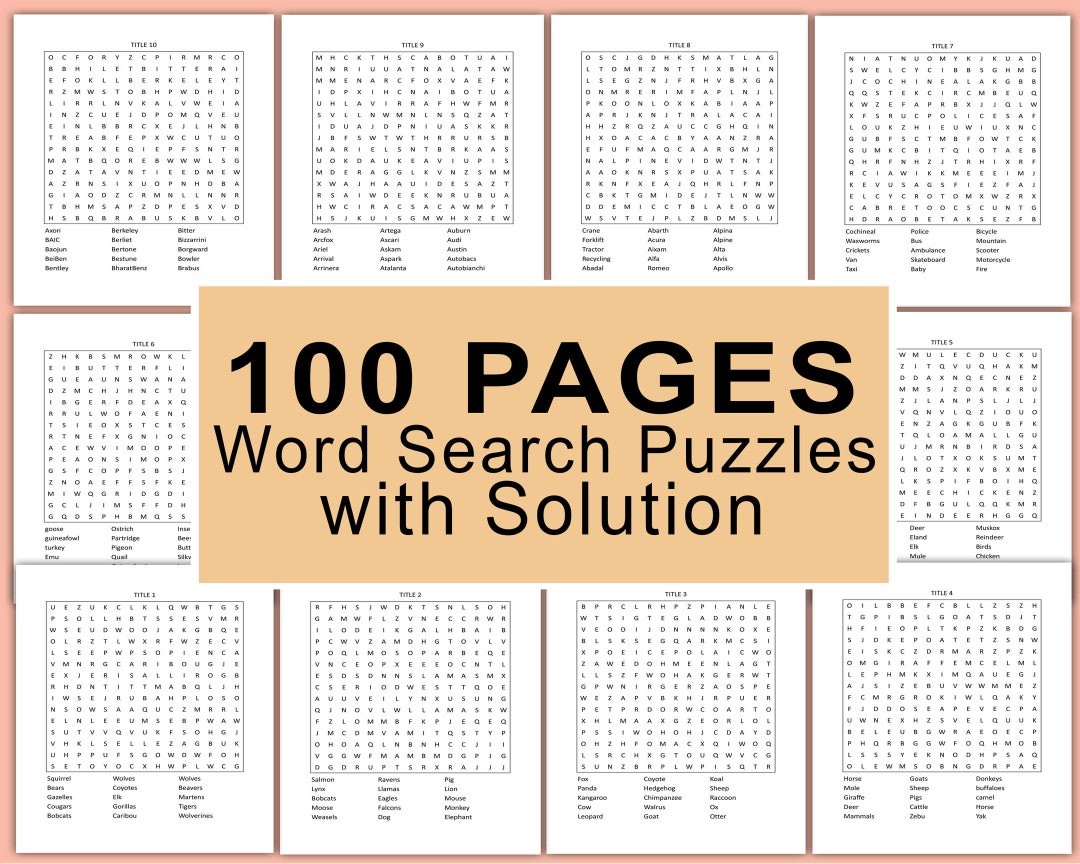 Word Search Puzzles / Printable / Digital Download / Fun Activity ...