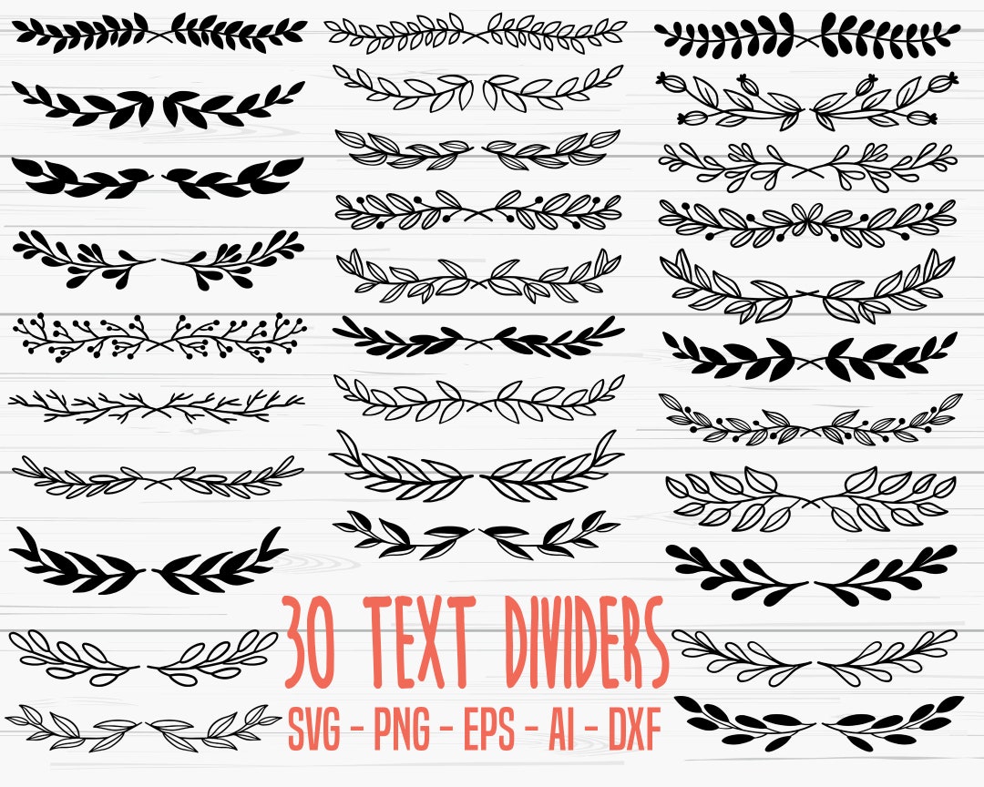 30 Text Dividers Bundle Svg, Text Dividers Svg, Heart Text Dividers Svg ...