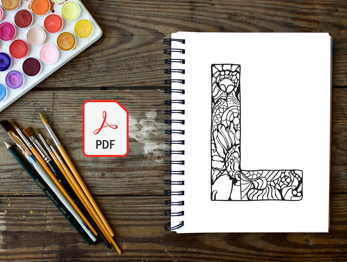 Alphabet Coloring Pages, 26 Adult Coloring Pages Printable, Printable ...