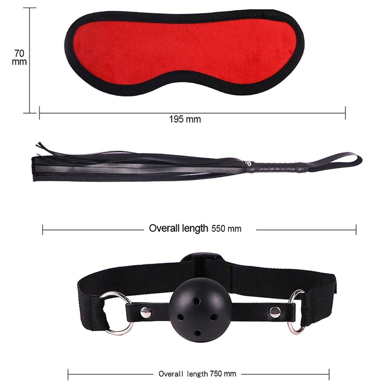 Harness Set Women Bdsm Set Restraints Set Bondage Kit Handcuffs Nipple Clamps Whip Gag Dildo