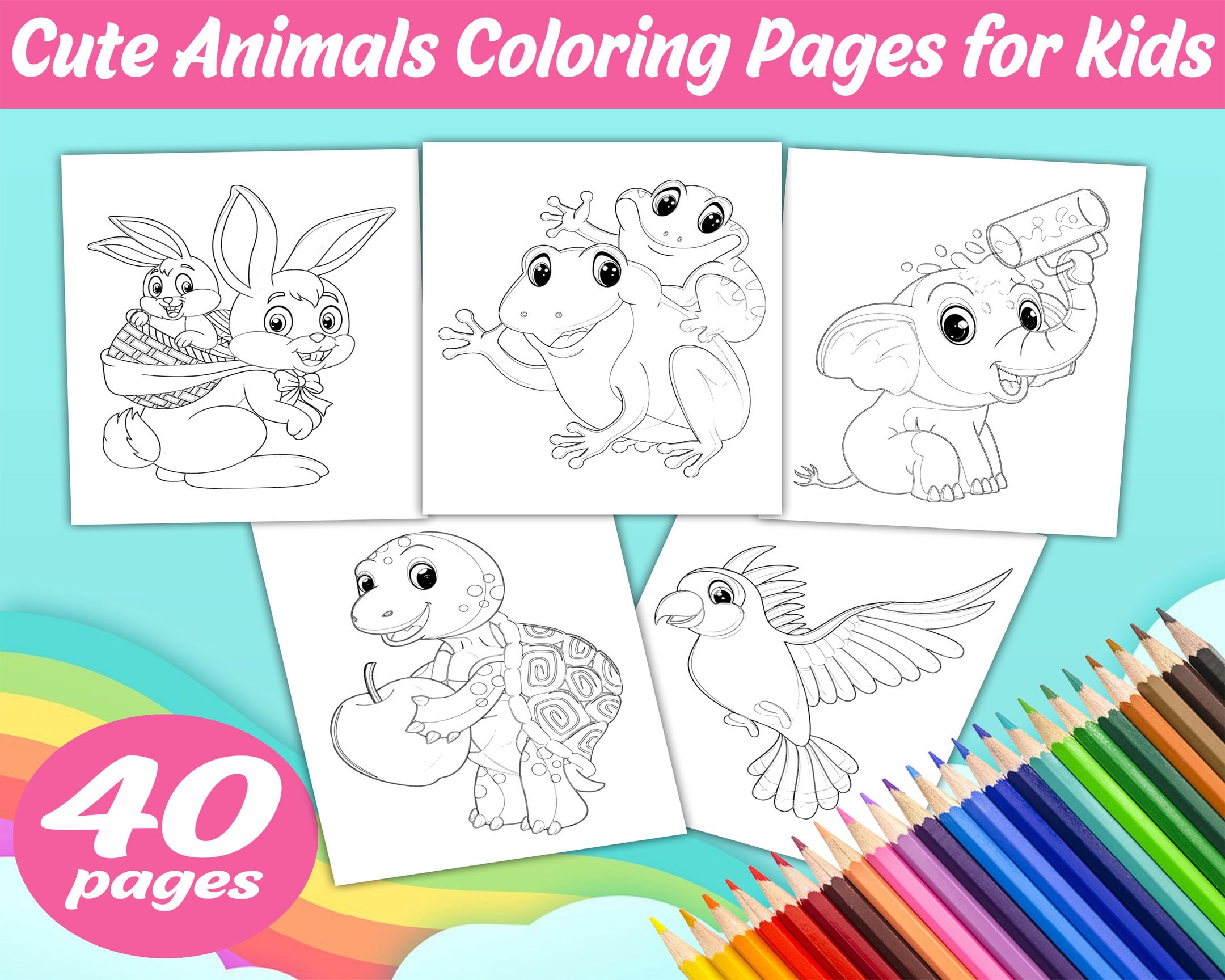 Cute Animals Coloring Pages, Coloring Pages PDF, Coloring Pages ...