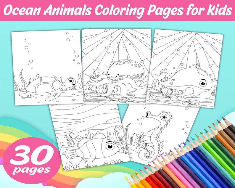 Ocean Animals Coloring Pages, Coloring Pages PDF, Coloring Pages ...