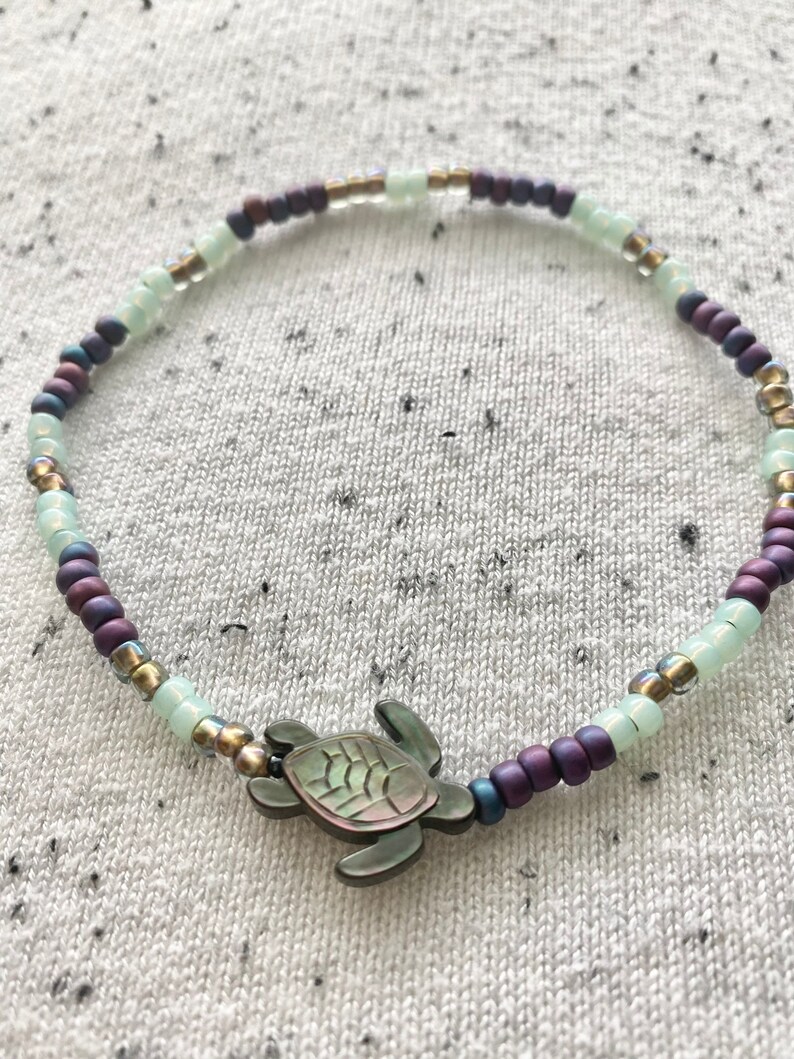 Sea Turtle Anklet, Beach Ankle Bracelet, Abalone Shell Jewelry ...