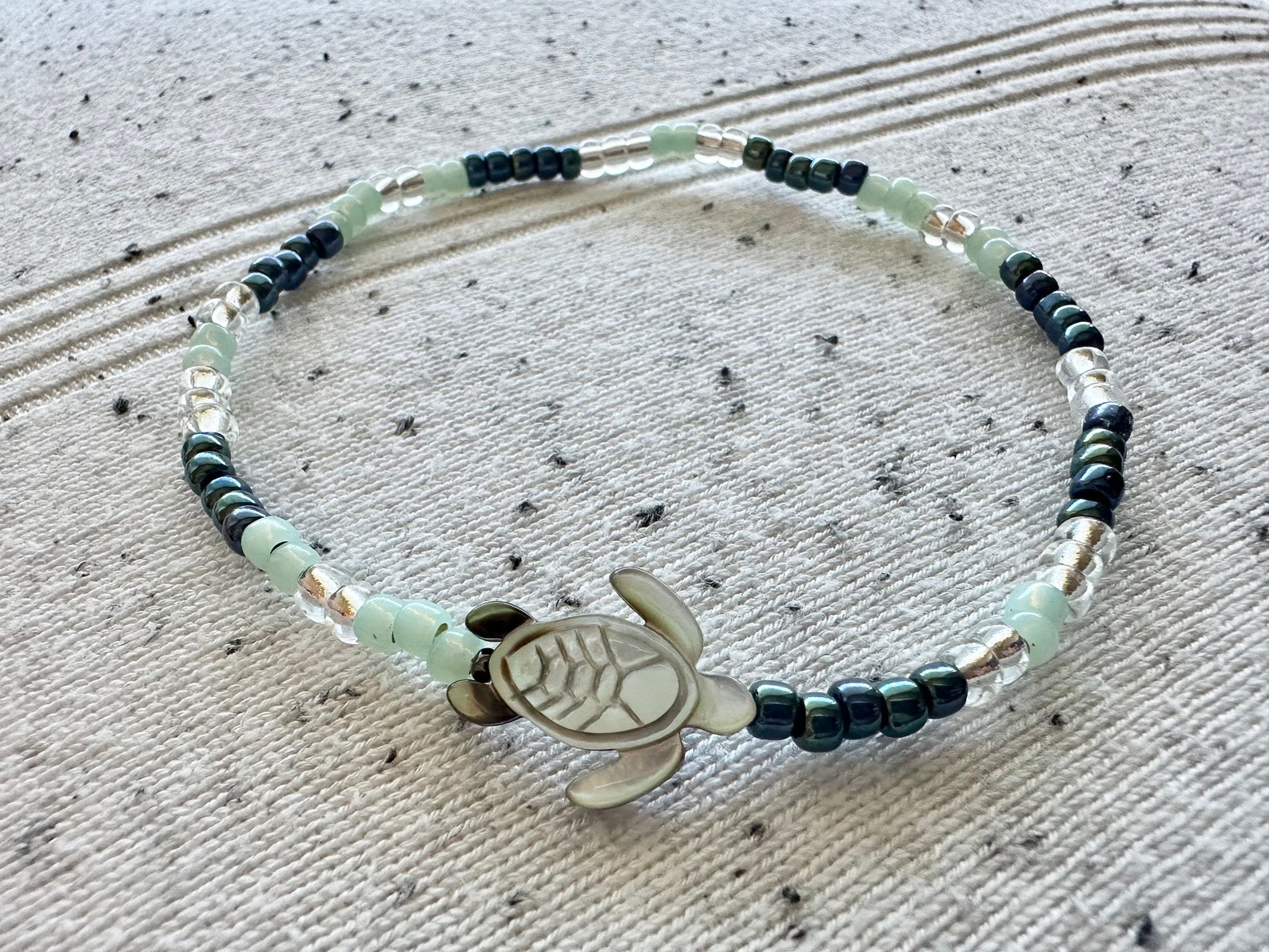 Sea Turtle Anklet Mother of Pearl Sea Turtle Jewelry Ankle - Etsy