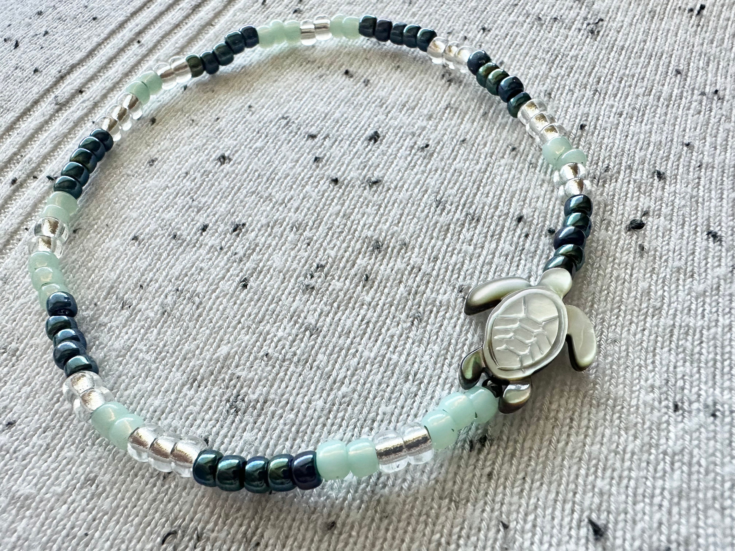 Sea Turtle Anklet Mother of Pearl Sea Turtle Jewelry Ankle - Etsy