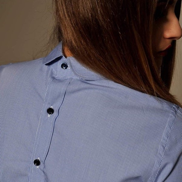 Back Button Blouse - Etsy